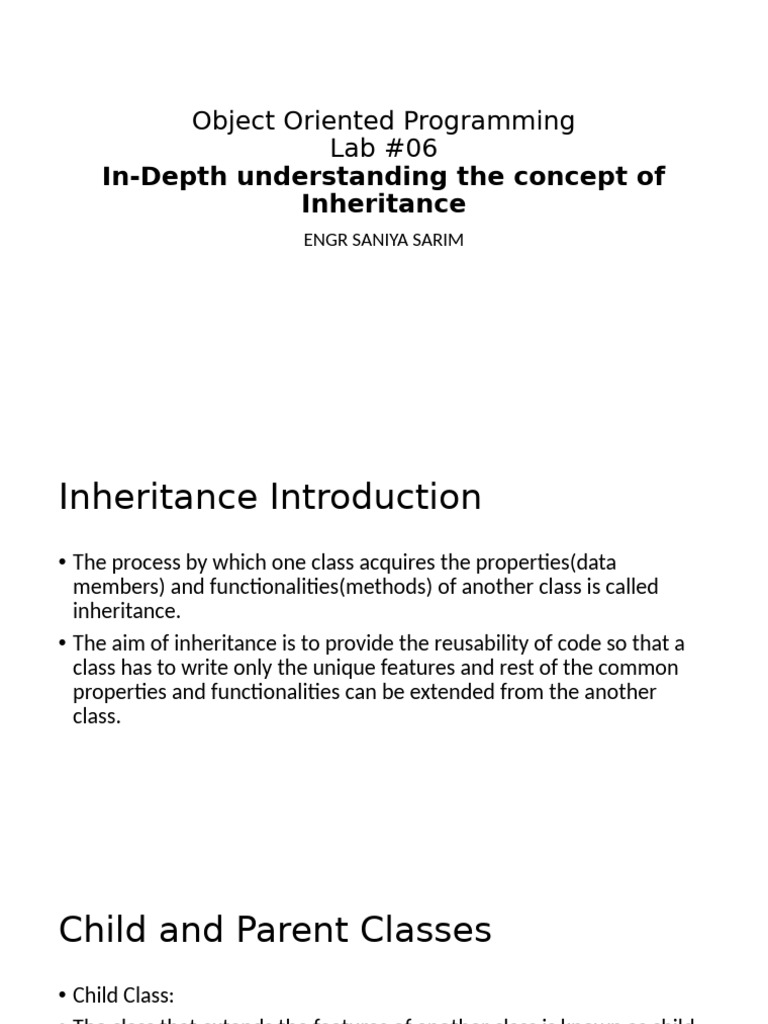 In Depth Undertanding of Inheritance 03042020 025250am | PDF ...