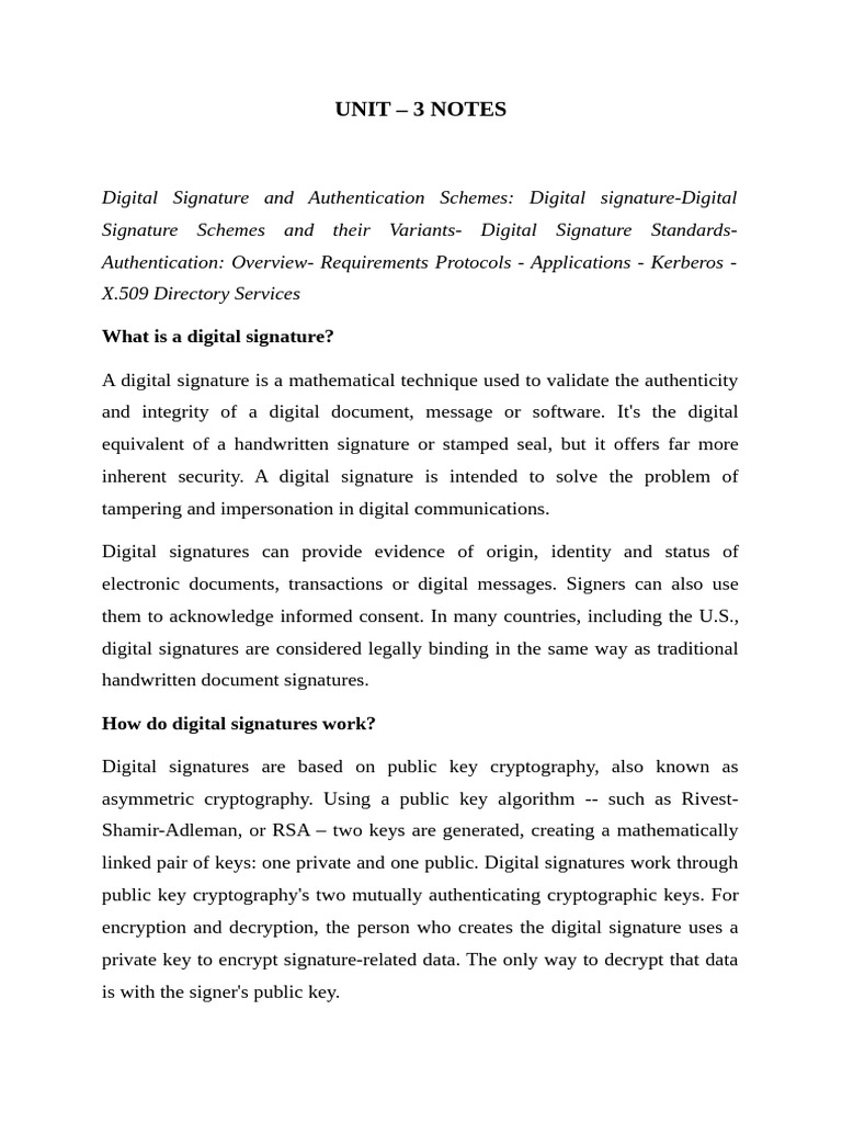 UNIT III_DIS Notes | PDF | Key (Cryptography) | Public Key Cryptography