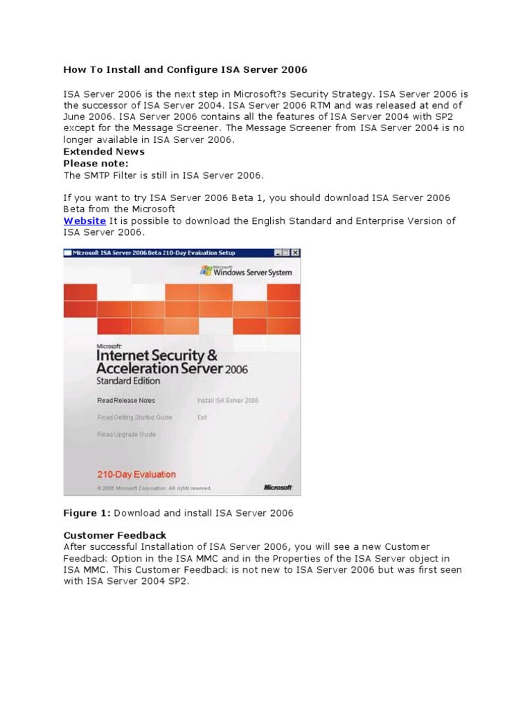 How To Install and Configure ISA Server 2006 | PDF | Active Directory | Public Key Certificate