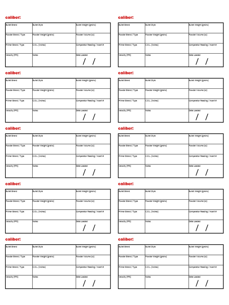 Ammo Box Labels (Generic) | PDF | Bullet | Caliber