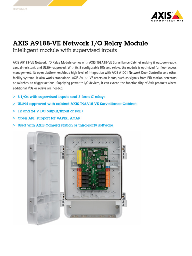 datasheet-axis-a9188-ve-network-io-relay-module-en-US-386627 | PDF | Internet Protocol Suite ...