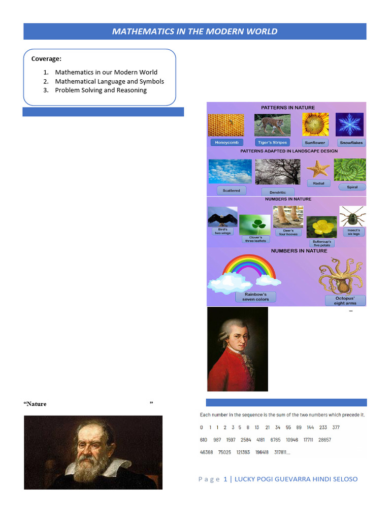 Math in The Modern World - With Answers | PDF | Mathematics | Reason