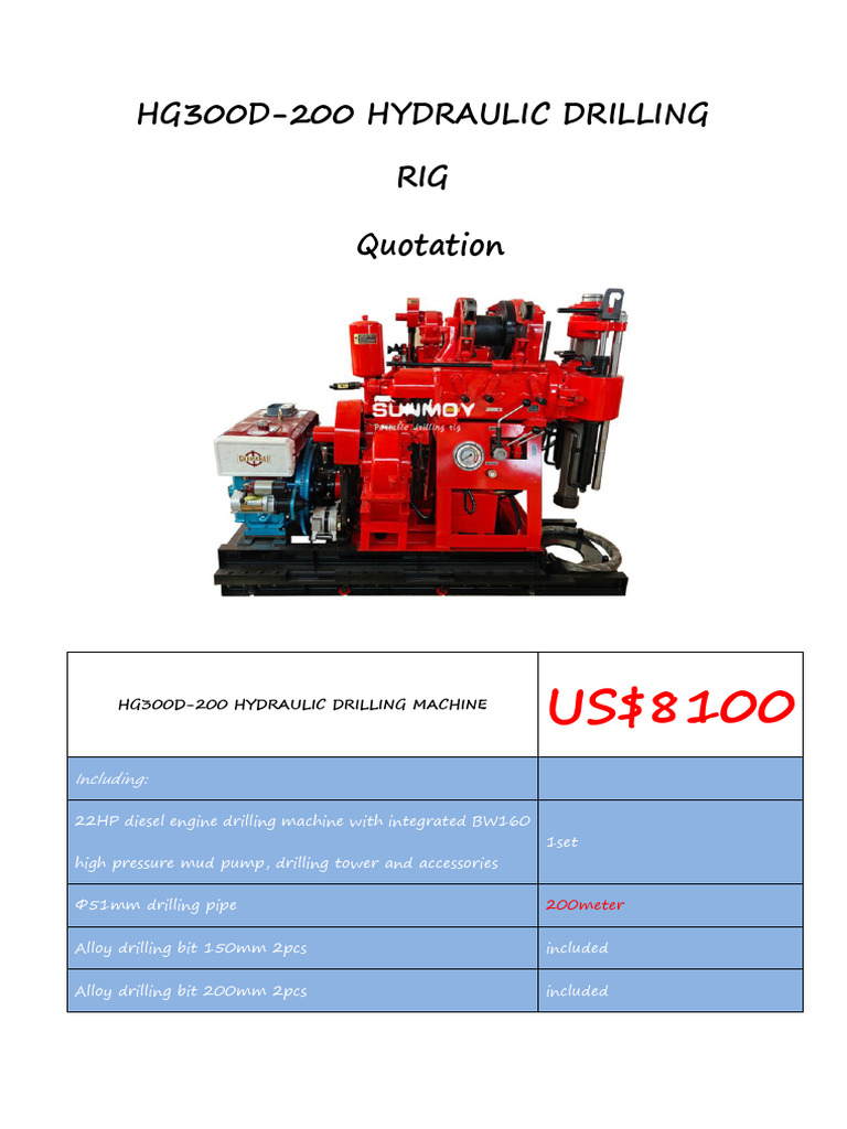 HG300D-200 WATER DRILLING MACHINE.docx新 | PDF