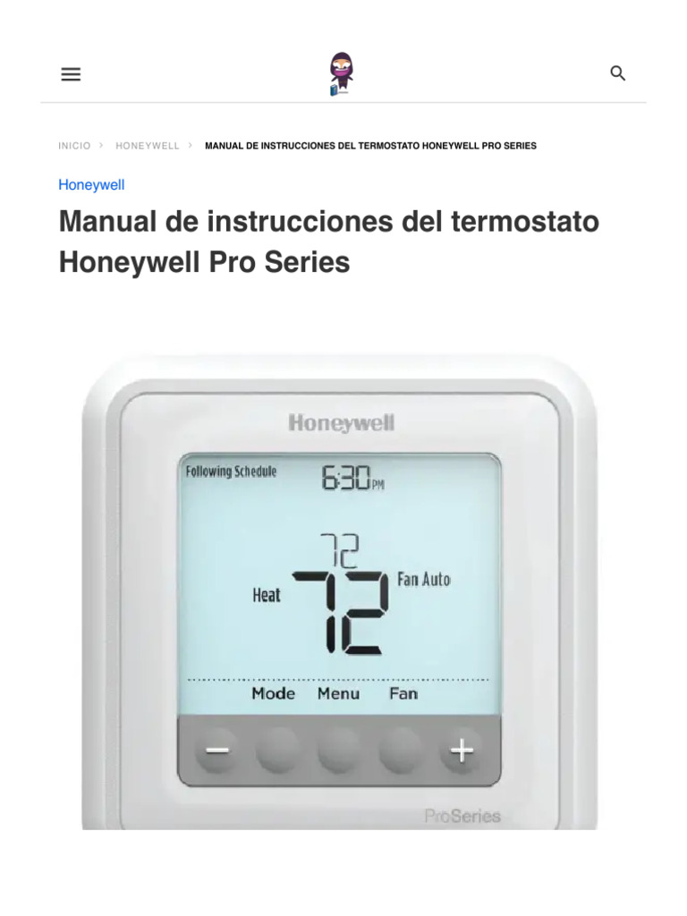 Termostato Honeywell Manual En Espaol