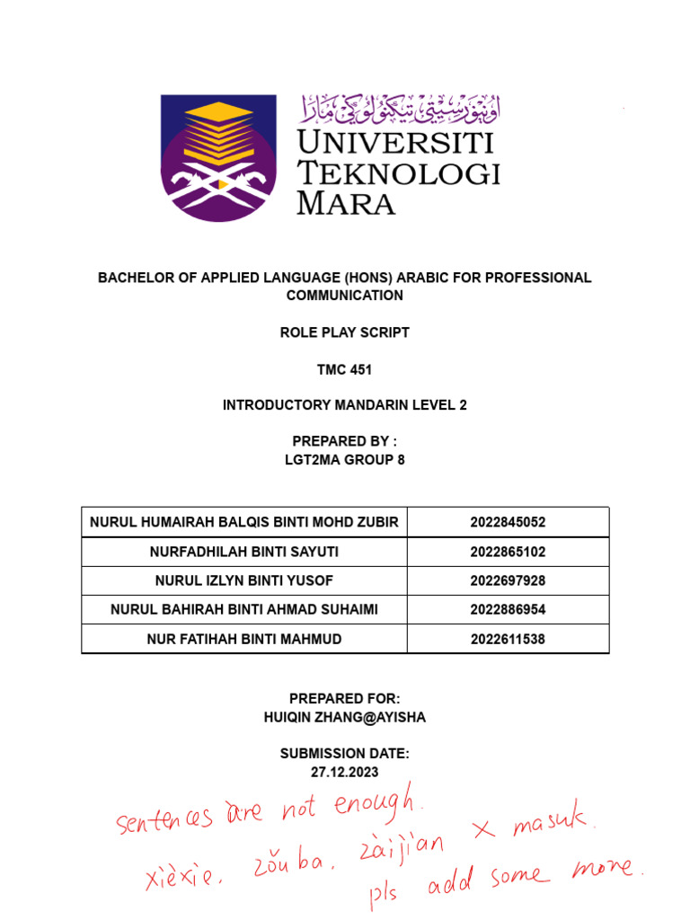 Role Play Group 8 | PDF