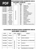 ICSE Board Exam 2025 Timetable | PDF