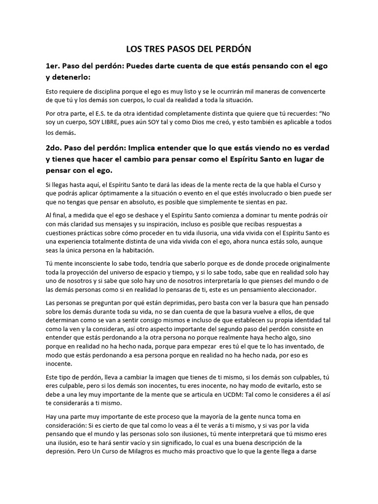 Pasos Del Perdón | PDF | Pensamiento | Yo