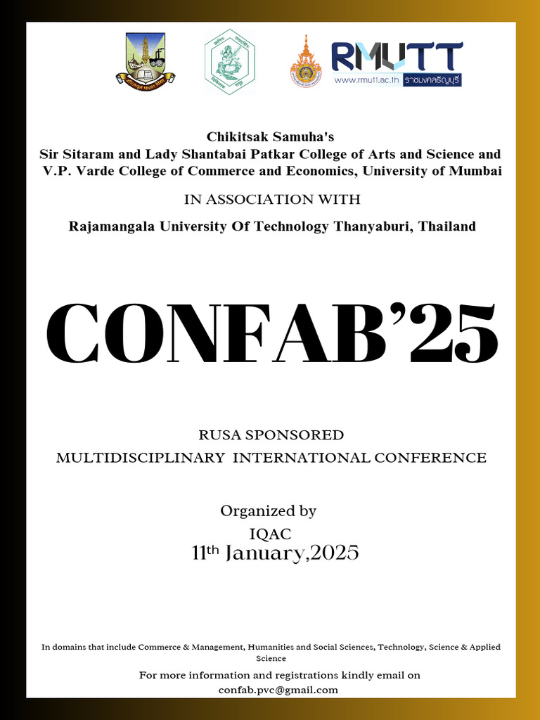 CONFAB'25: International Conference Invite | PDF | Internet Of Things