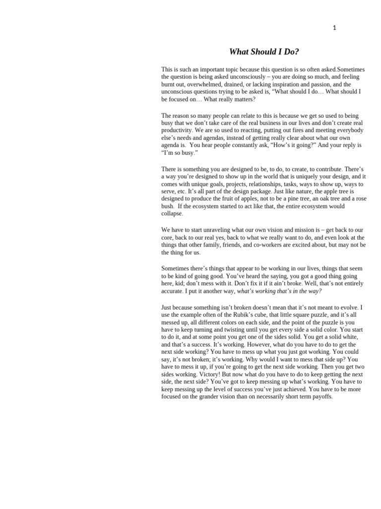 What Should I Do | PDF