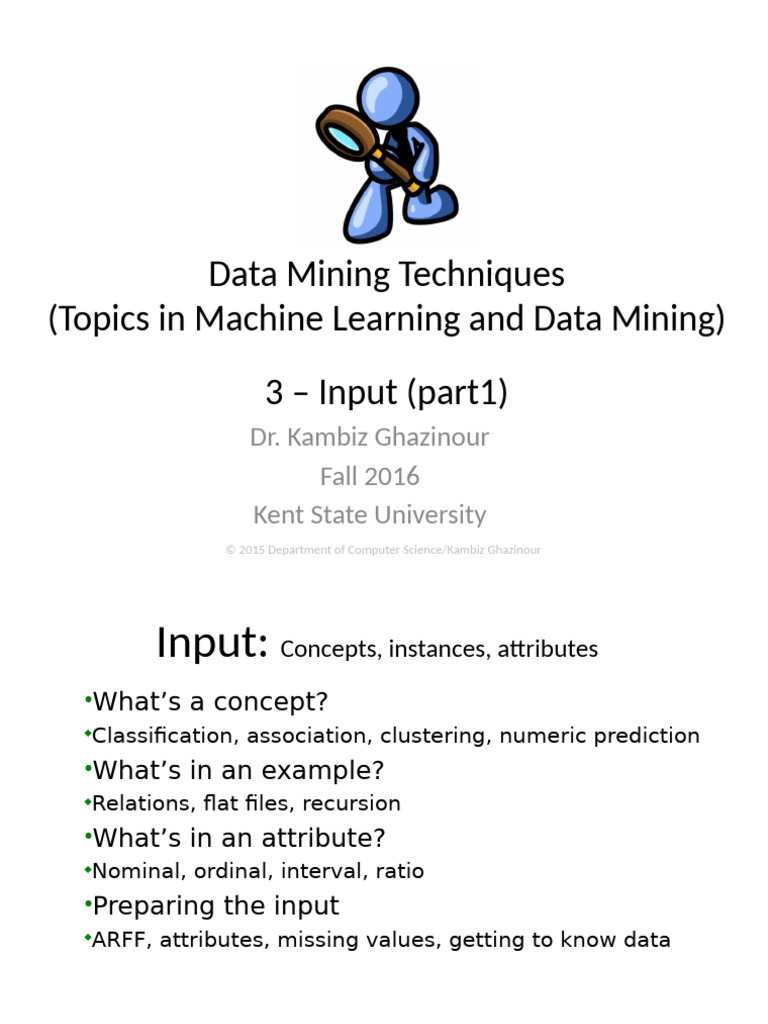 PPDM_3 input(part1) | PDF | Statistical Classification | Machine Learning