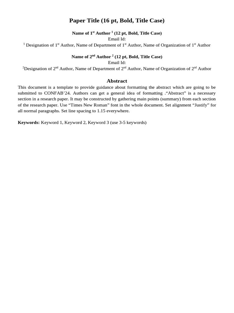 CONFAB’24 Abstract Formatting Guide | PDF
