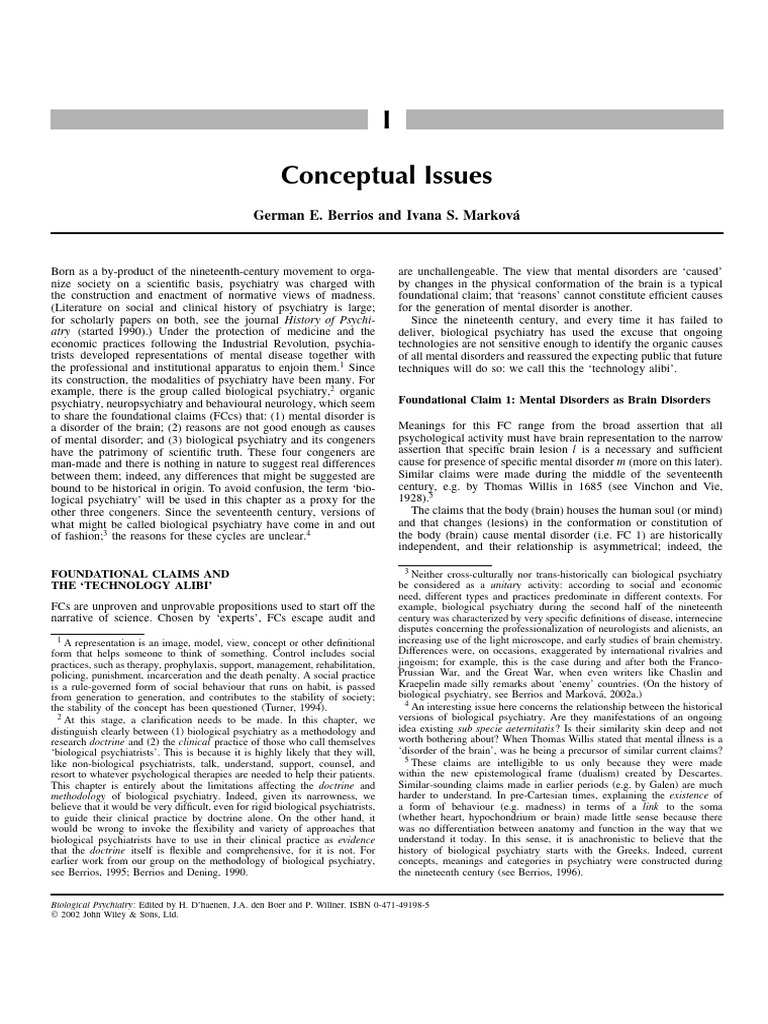 Conceptual-Issues | PDF | Psychiatry | Mind