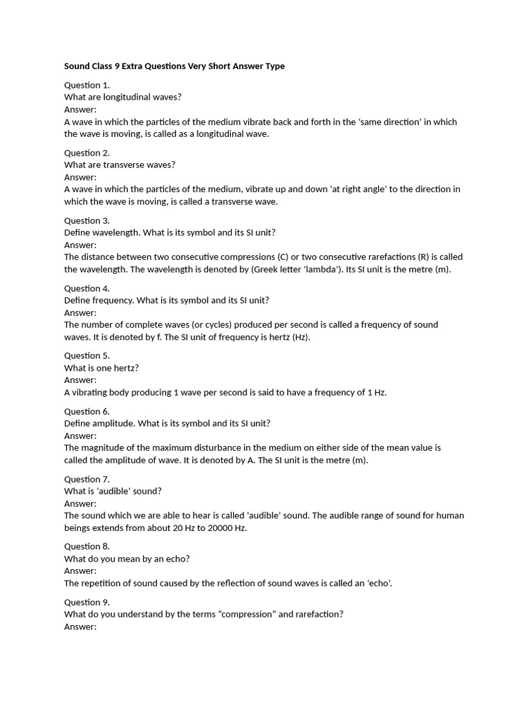 Sound Notes part 3 | PDF | Sound | Waves