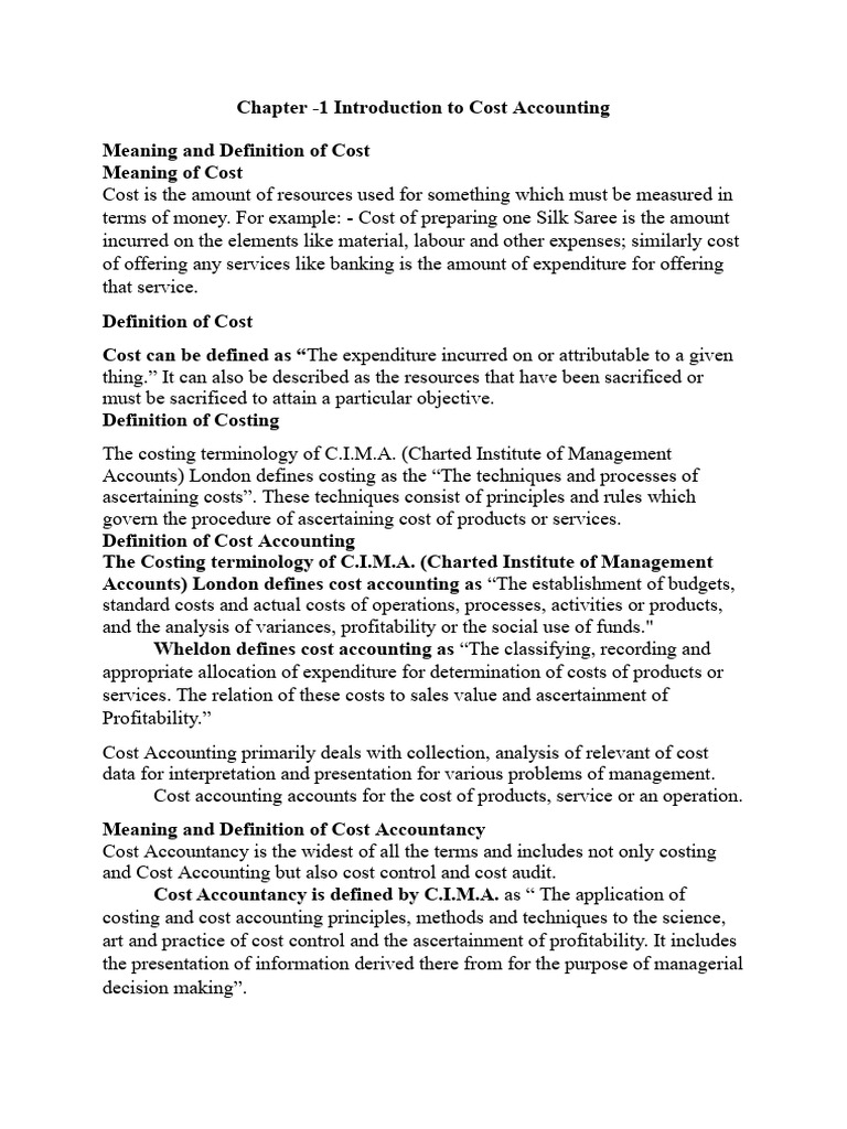 Introduction to Cost Accounting Basics | PDF | Cost Accounting | Labour ...