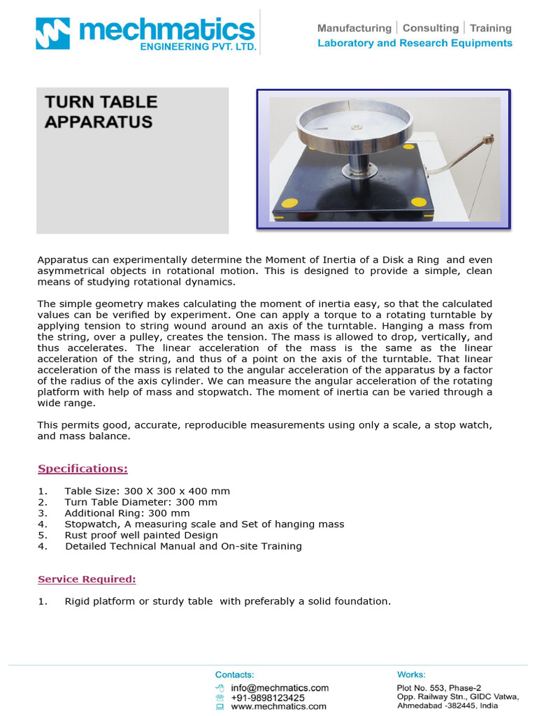 Turn Table Apparatus | PDF