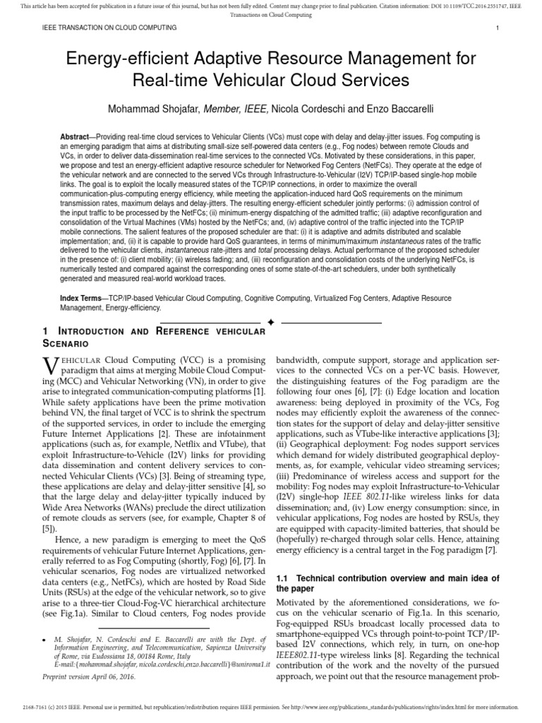 Energy Efficient Adaptive Resource Manag | PDF | Computer Network | Scheduling (Computing)