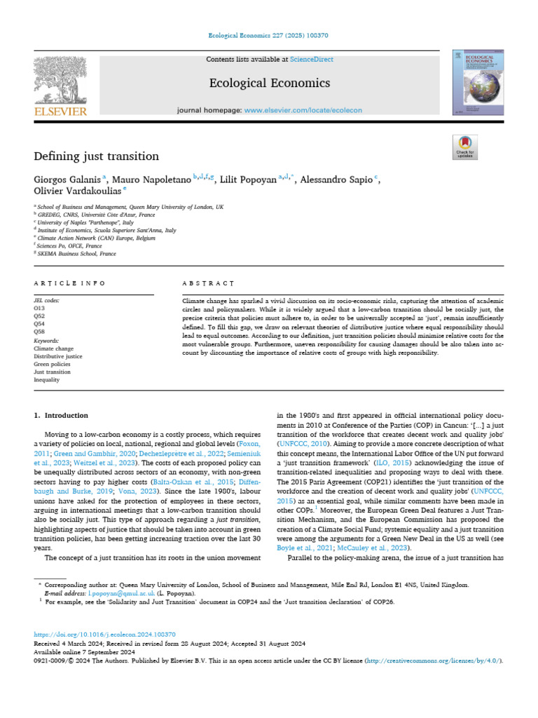 Defining Just Transition Policies | PDF | Justice | Crime & Violence