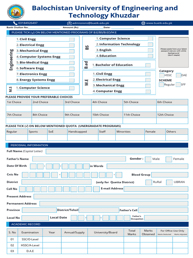 Updated Admission Form A4 Document 1 | PDF | Qualifications ...