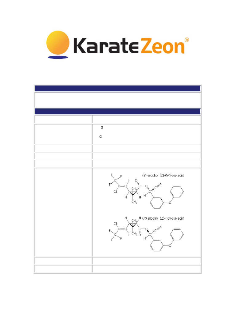 Karate Zeon Cs Ficha Tecnica 10 Abril 2022 | PDF | Agua | Potencial de ...