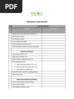 Restaurant Manager Opening Checklist | PDF | Restaurants | Employment