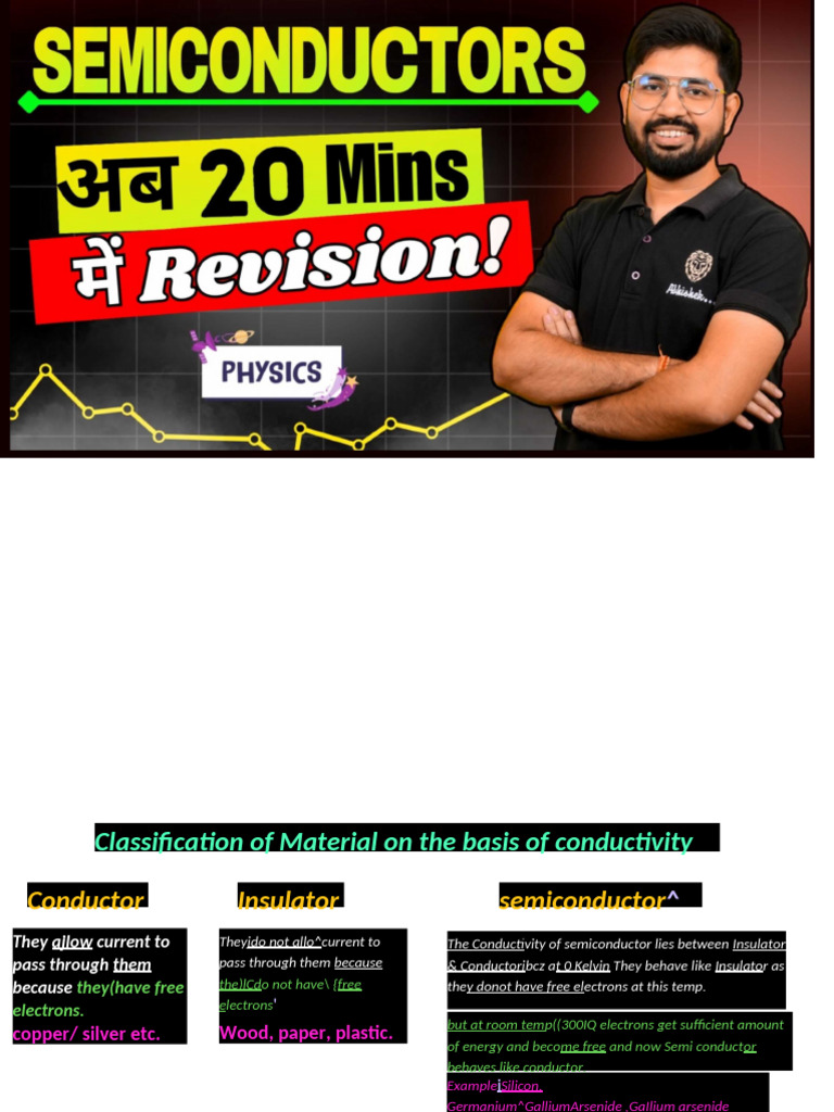 Short Notes Semiconductor | PDF | Semiconductors | Electrical ...