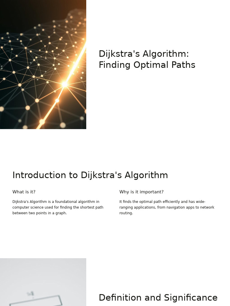 Dijkstras Algorithm Finding Optimal Paths Pdf Applied Mathematics Graph Theory