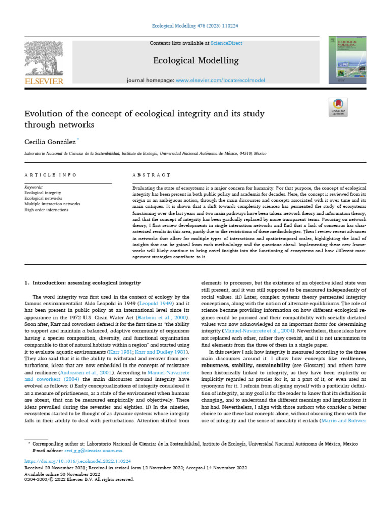 ecological integrity_Ecological modelling | PDF | Ecology | Ecological ...