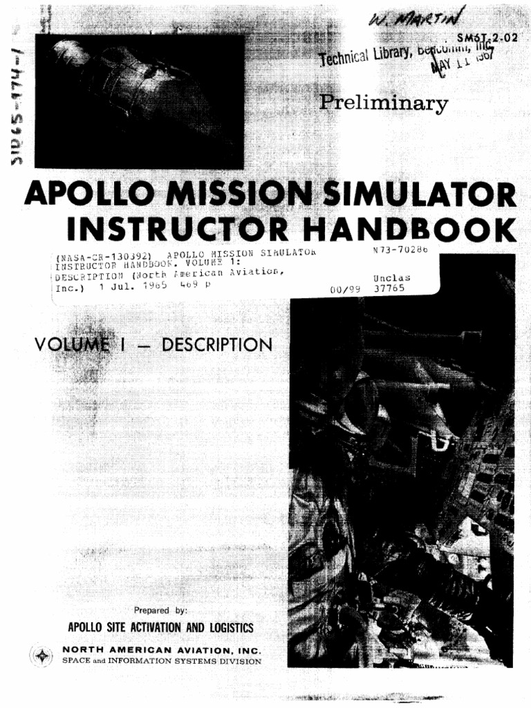 Apollo Mission Simulator Instruction Handbook | PDF | Apollo Program | Spacecraft
