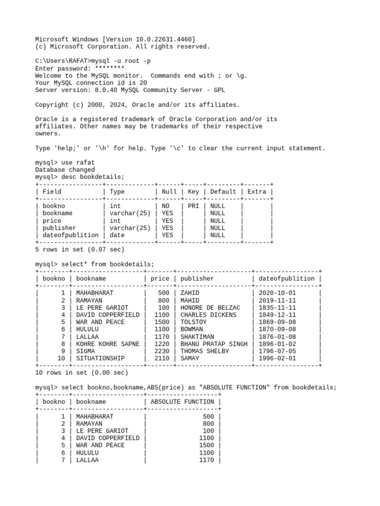 | PDF | My Sql | Software