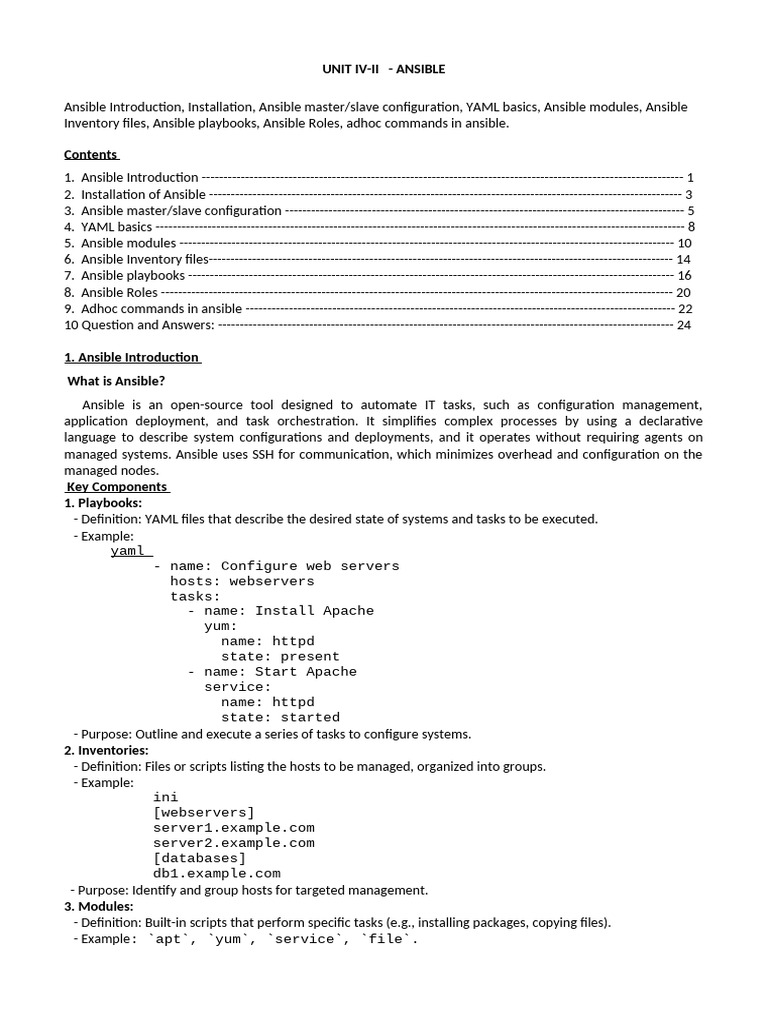 CND - ANSIBLE - UNIT IV-II | PDF | Computing | Software Engineering