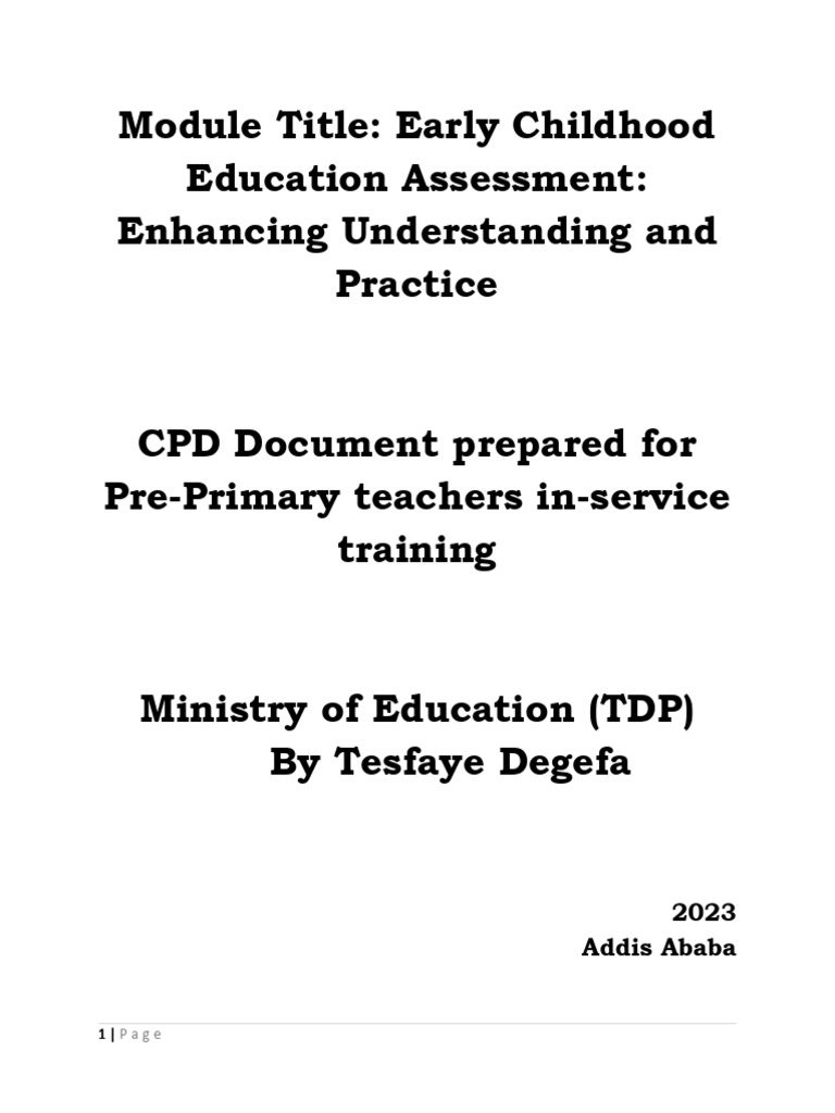 Introduction to Early Childhood Education Assessment (2) | PDF | Educational Assessment | Learning