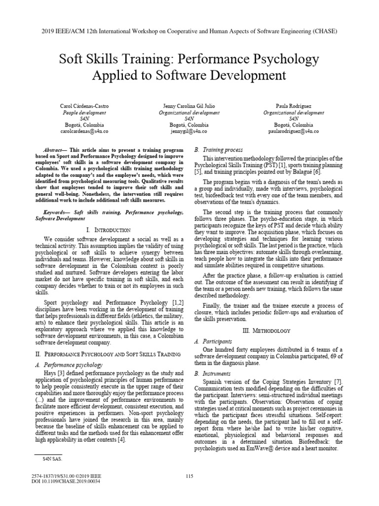 Soft Skills Training Performance Psychology | PDF | Psychology ...