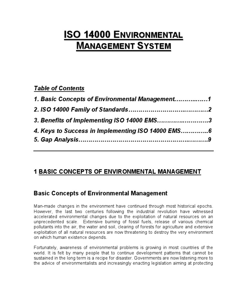 Iso 14000 Concepts | PDF | Environmental Resource Management | Audit