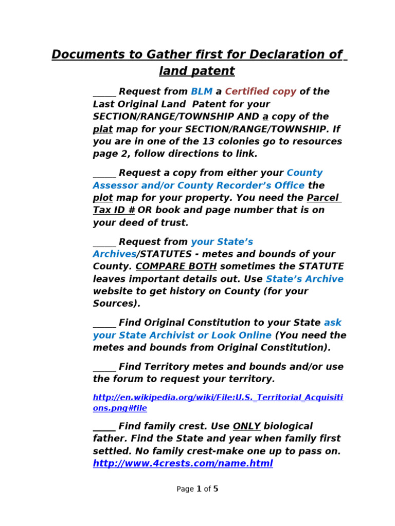 Aquire Your Land Through A Declaration of Land Patent | PDF | Land Lot
