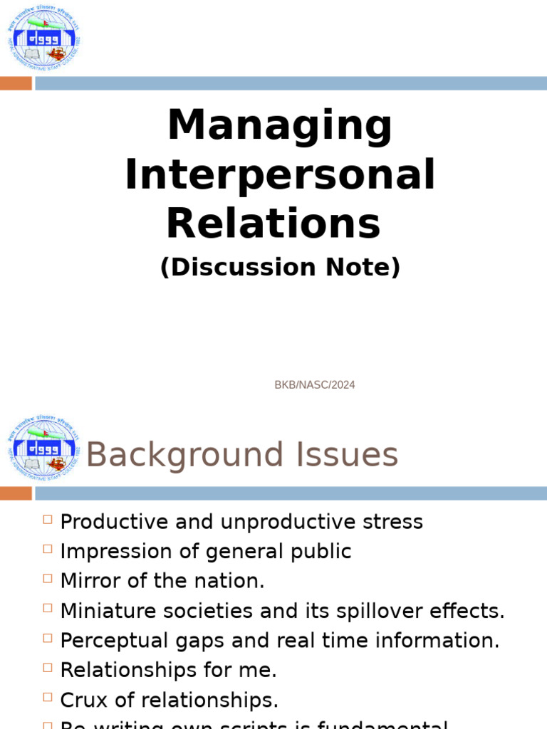 Managing Interpersonal Relationship. Binod Bista | PDF | Behavioural Sciences | Social Psychology