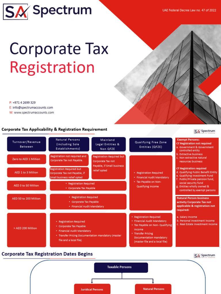Corporate Tax Registration Flyer - Spectrum | PDF | Corporate Tax In ...