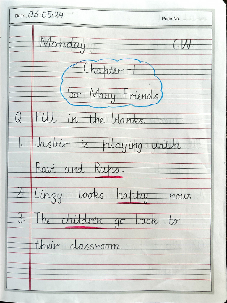 Class 2 - English - Ch-1 So Many Friends (Scanned Notes) - 1 | PDF