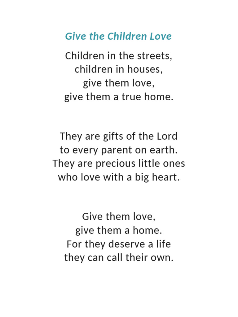 Give The Children Love | PDF