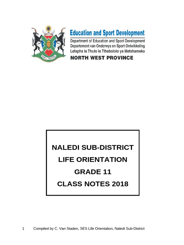 Grade 11 Life Orientation Notes: Goals & Relationships | PDF | Goal ...