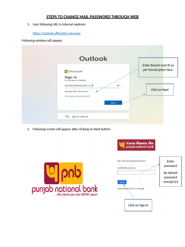Steps To Change Mail Password Through Web | PDF