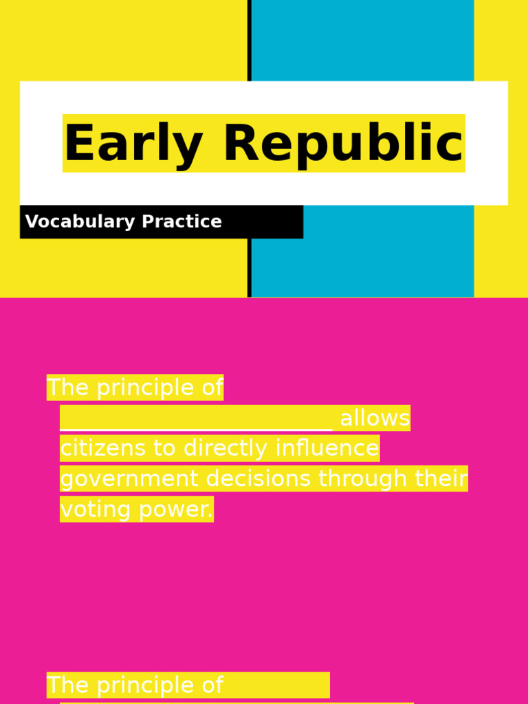 Early Republic Vocabulary Practice | PDF | States' Rights ...