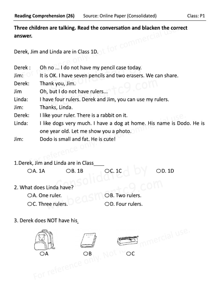 26-30 P1 English Reading Comprehension | PDF