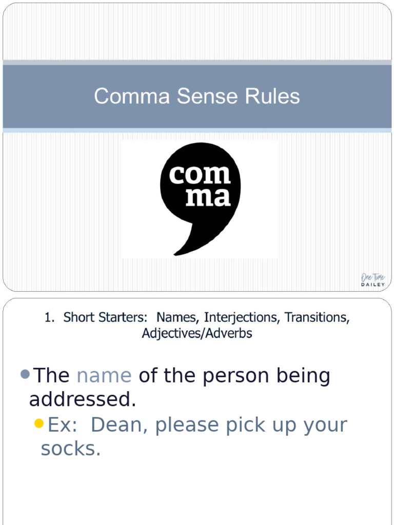 Rules For Comma Usage | PDF | Comma | Linguistic Morphology