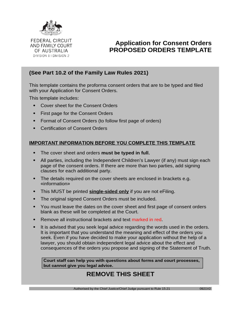 Consent Orders Proposedorderstemplate 0921v2a | PDF | Consent Decree ...