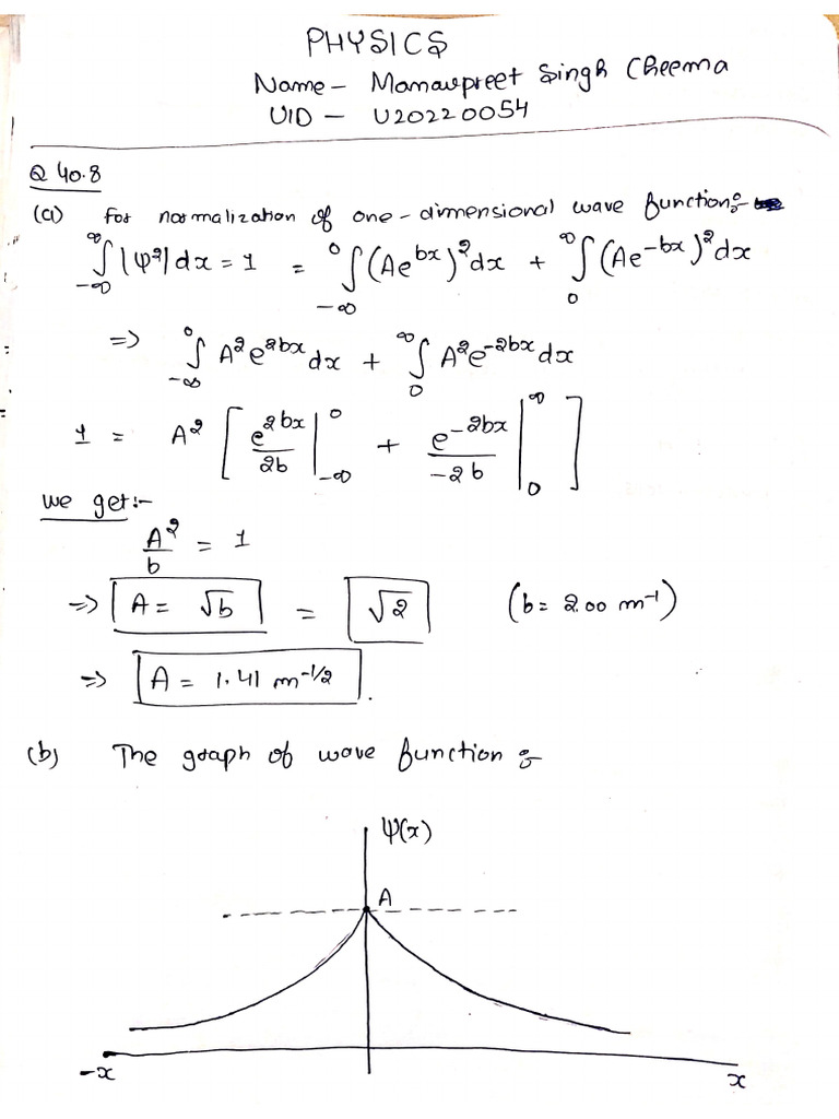 Manavpreet Singh Cheema Physics Homework | PDF
