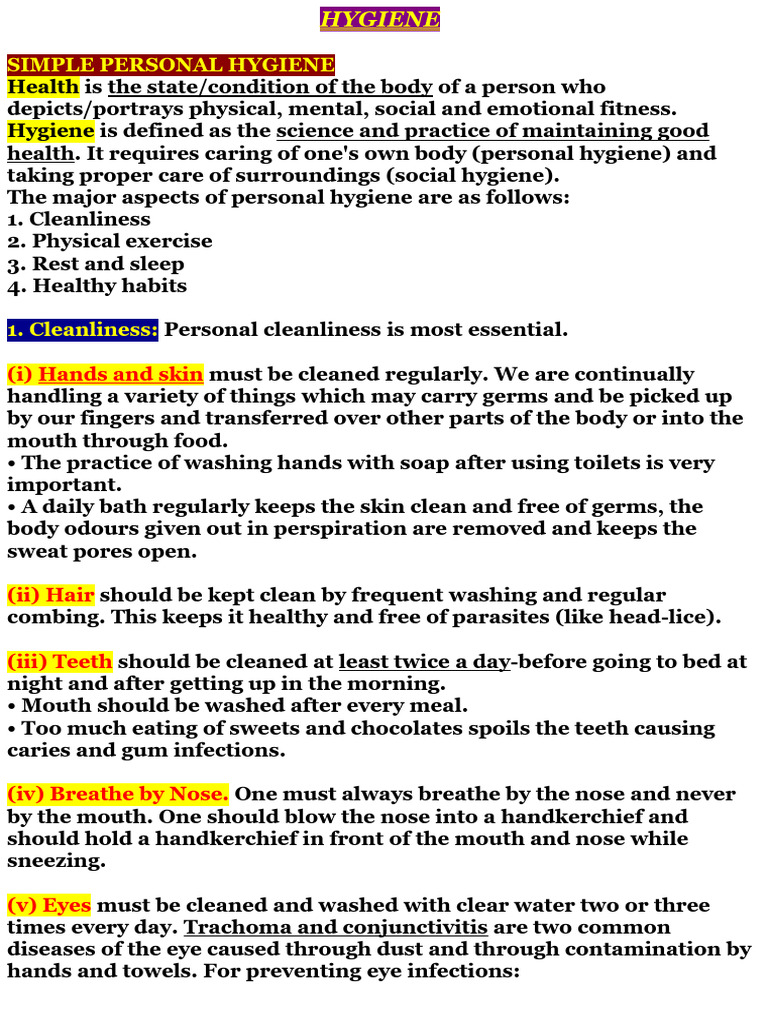 Essential Personal Hygiene Practices | PDF | Hygiene | Mosquito