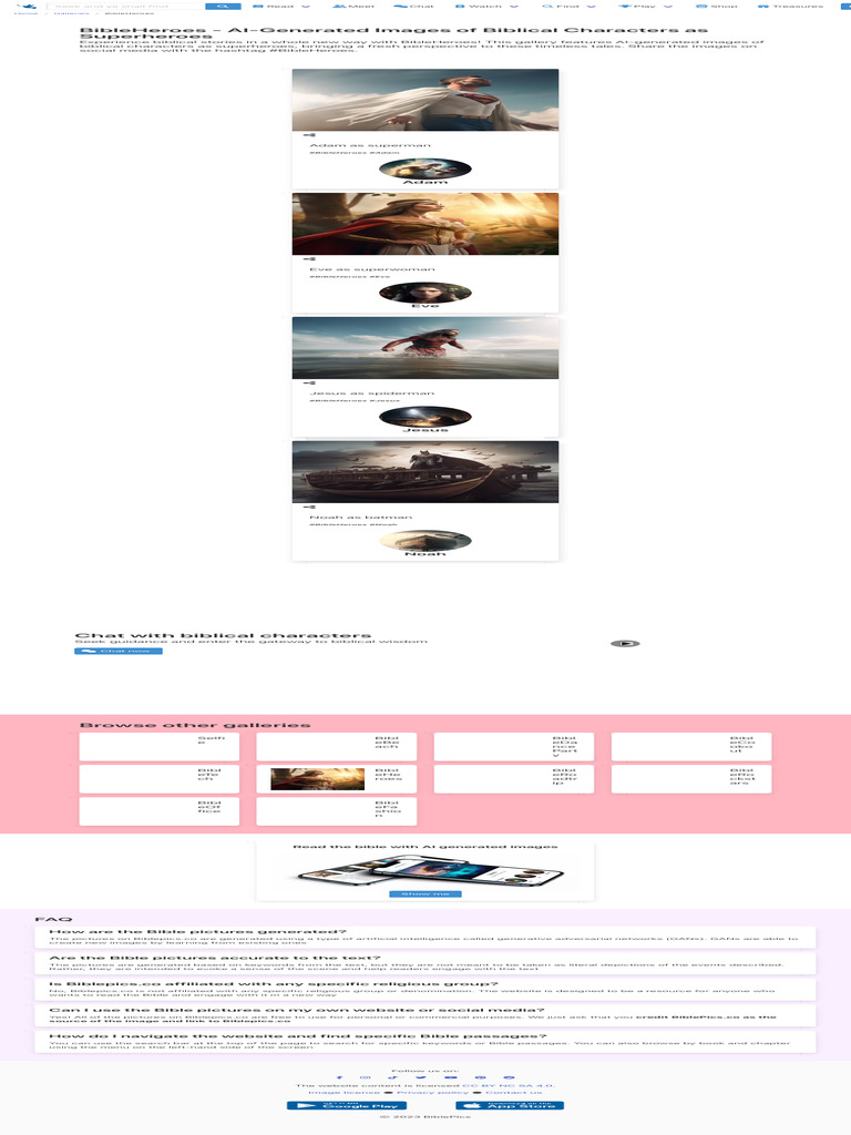 BibleHeroes - AI Generated Pictures From The Bible BiblePics | PDF