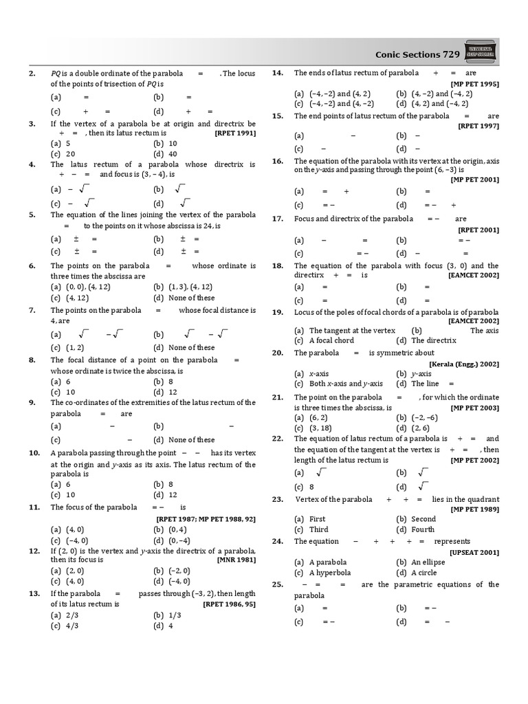 Parabola Properties and Equations | PDF | Geometric Shapes | Algebraic ...