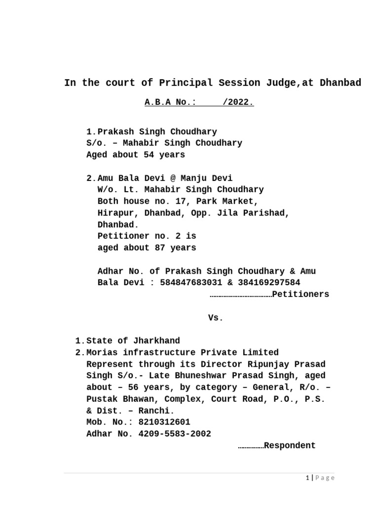 ABP - Prakash Singh Choudhary | PDF | Bail | Common Law