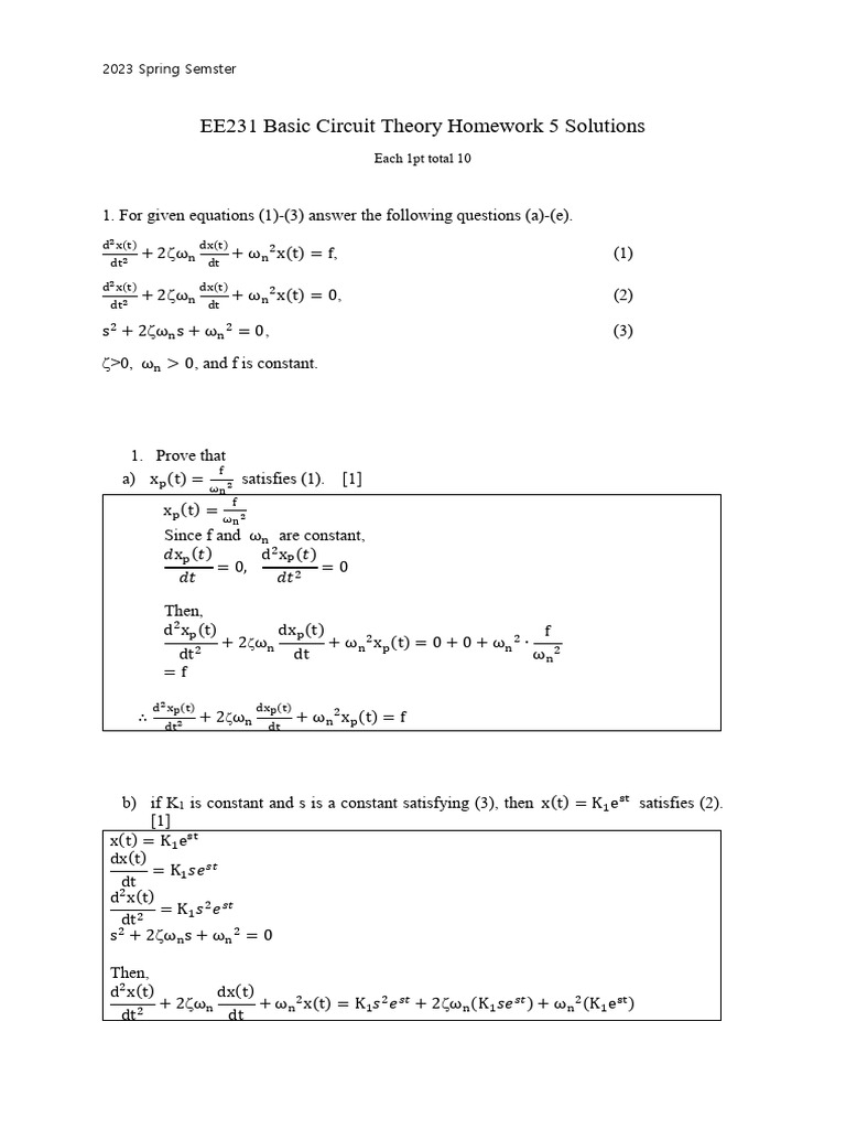 HW5 Solutions | PDF | Electrical Engineering | Electricity
